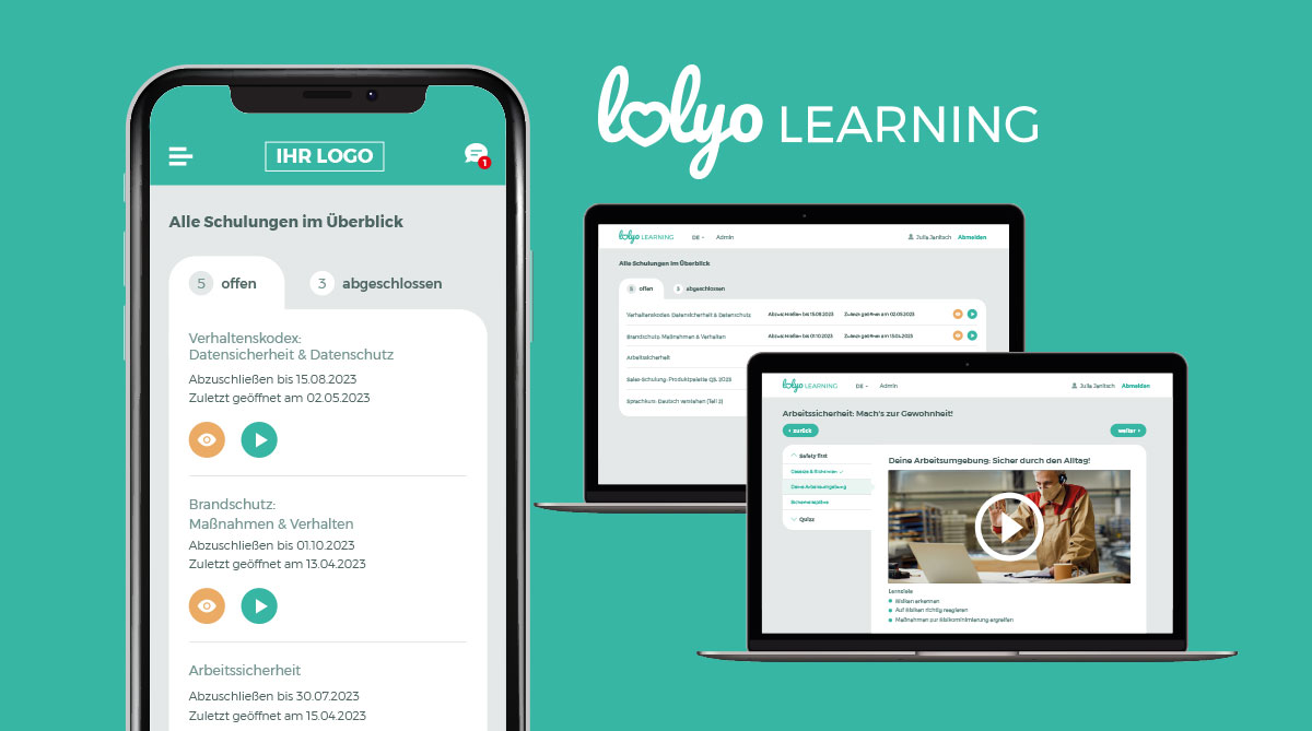 LOLYO Learning – Die Lernplattform für Ihre Mitarbeiter-App